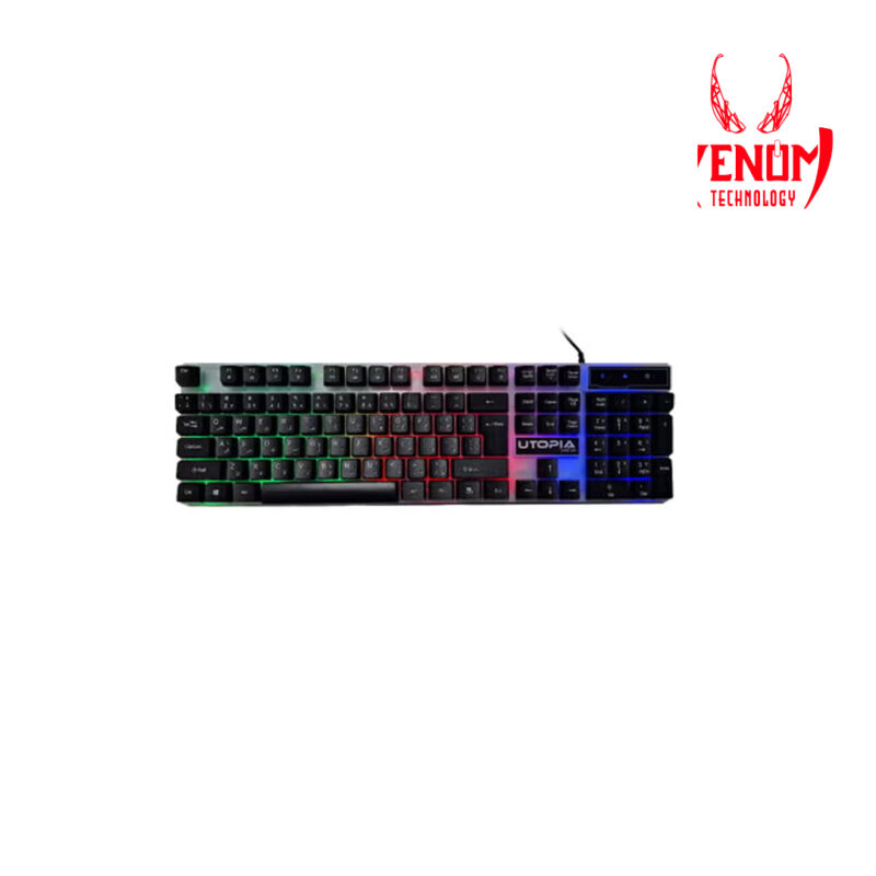 Utopia BA-505 Gaming Keyboard with Rainbow LED Lighting and Plastic ...